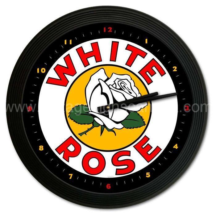White Rose Sign Clock-18" | Vintage Signs Canada